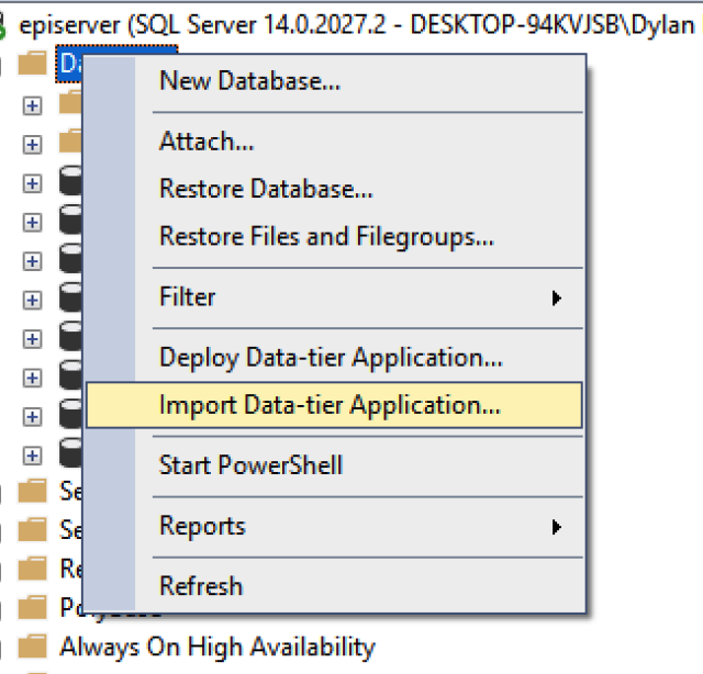 Restoring production DXP content for local Episerver development / Blogs / Perficient