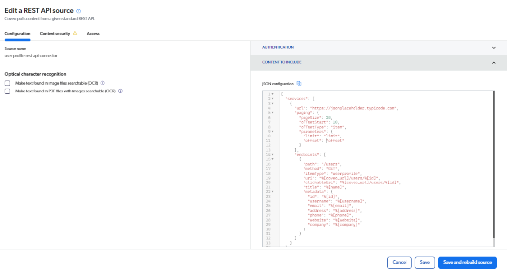 Integrating Real-World Data into Coveo Search Using the Generic REST API Source Connector ...