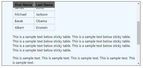 Freezing Row and Column in HTML Table Using CSS / Blogs / Perficient